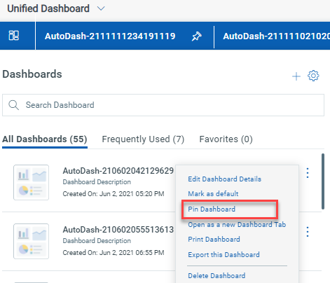 Managing Your Dashboards